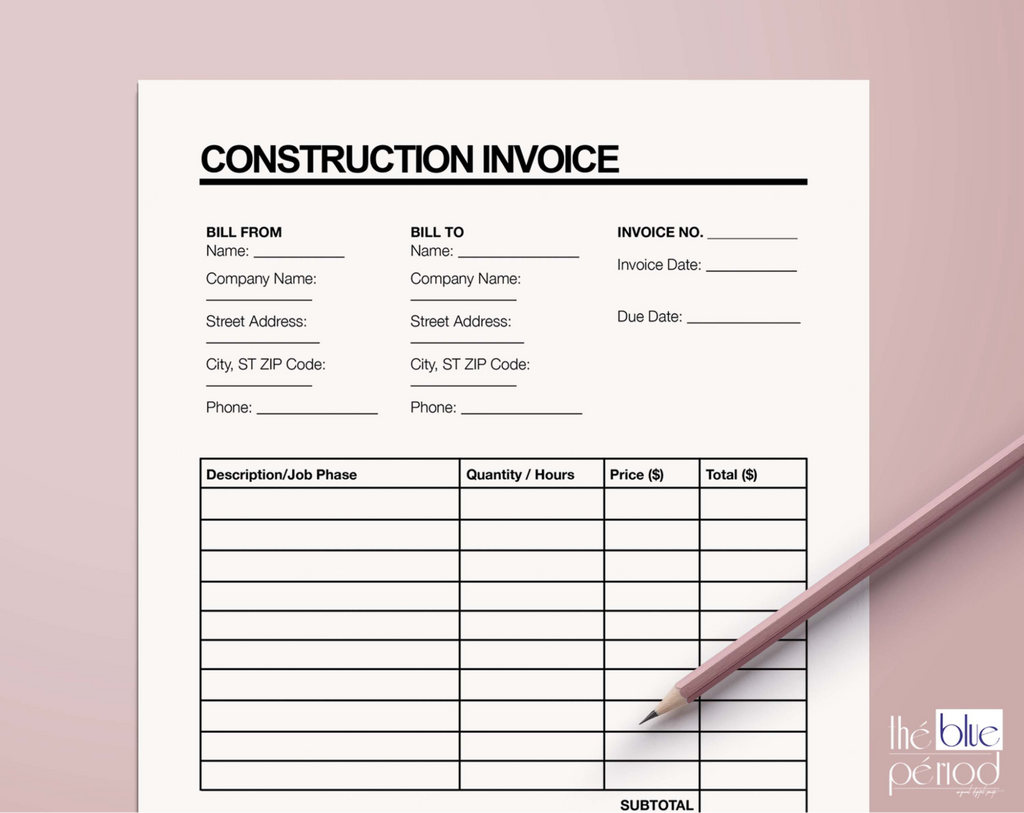 Building a Construction Invoice Template Using Simple Steps – RoyalCDKeys