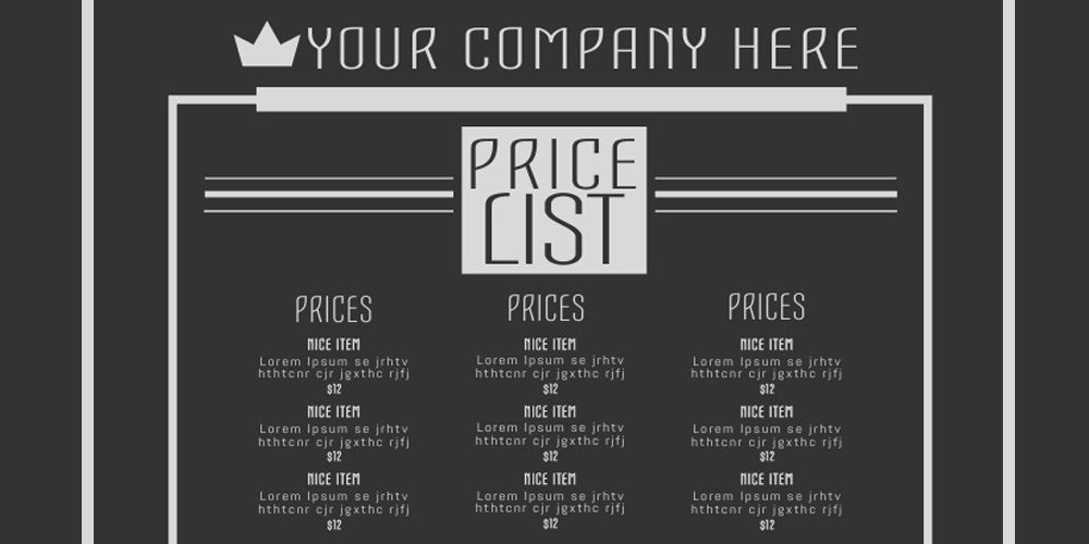 Price List Template - [Four Useful Templates You Must Have] – RoyalCDKeys